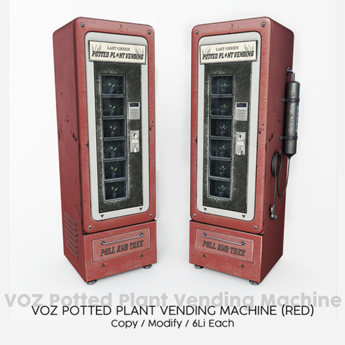 Second Life Marketplace - [VOZ] Potted Plant Vending Machine (Red)